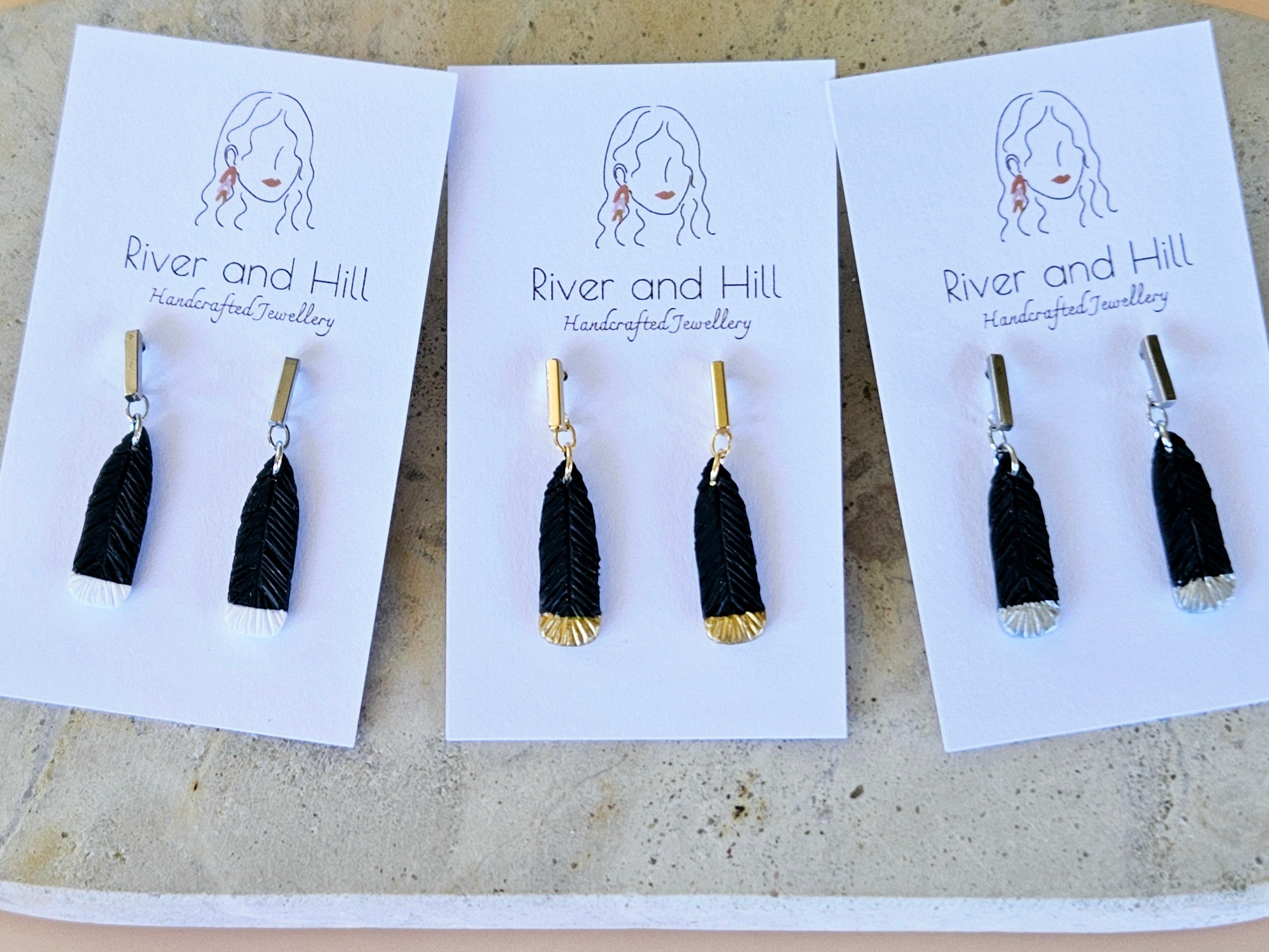 Huia Dainty Feather Earrings – River and Hill